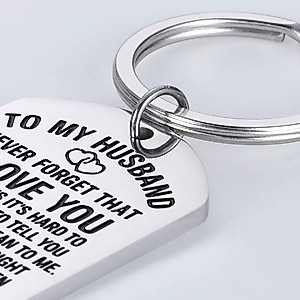 Aizza Beata Anniversary Husband Gifts Keychain from Wife Birthday Gift for Fiance Bridegroom Hubby My Soulmate My Everything Cute I Love You Gift Wedding Couple Gift for Him Men