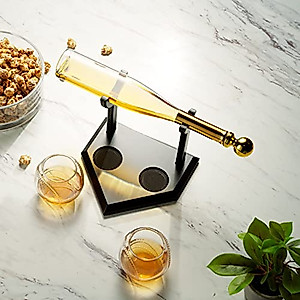 Godinger Whiskey Decanter and Whiskey Glasses Set, Baseball Bat Whiskey Decanter and Baseball Whiskey Glasses Gift Set, Whiskey Gifts Clear