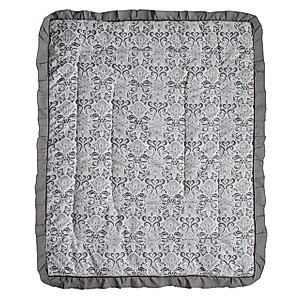 BabyFad Damask Grey 9 Piece Baby Crib Bedding Set