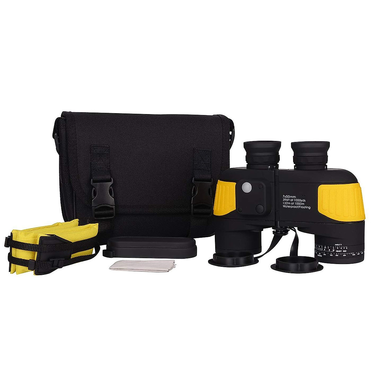 7X50 Marine Military Binoculars for Adults Waterproof Binoculars with rangefinder BAK4 Prism FMC Lens for Birdwatching Hunting Boating for Adult Bird Watching Outdoor Hunting Monocular Telescope