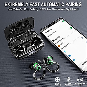 Wireless Earbud, Bluetooth 5.3 Headphones Sport Wireless Earphones in Ear Noise Cancelling Earbud with Dual Mic, Over Earhooks Ear Buds IP7 Waterproof 48H Deep Bass Headset for Running Gym USB-C[2022]