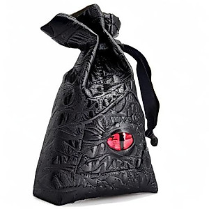 Drawstring Bag PU Leather Dice Pouch Perfect for RPG, D&D, Game
