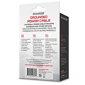 dreamGEAR - universal power cable power cable for game consoles & other devices – 10ft grounded cable