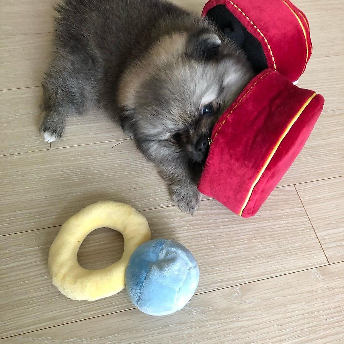 Diamond Ring Set Interactive Dog Toys, Unique Hide and Seek Dog Toys, BB Call Squeaky Puzzle Dog Toys, Durable Plush Chew Toys for Small Medium Large Dogs Training Playing-A