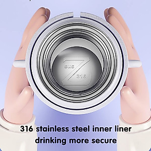 Credrink 17 oz Water Bottles Kids，Kids Thermos Water Bottle，Kids Water Bottle with Straw，316 Stainless Steel，Leak and Splash Proof，Temperature Display，Smart Water Bottle Suitable for Children (White)…