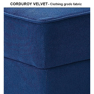 Kxrtuw 7 Seat Modular Sectional Sofa, Convertible Sleeper Sofa Bed with Storage Seat,L-Shape U-Shape Corduroy Velvet Couch for Living Room(Dark Blue)