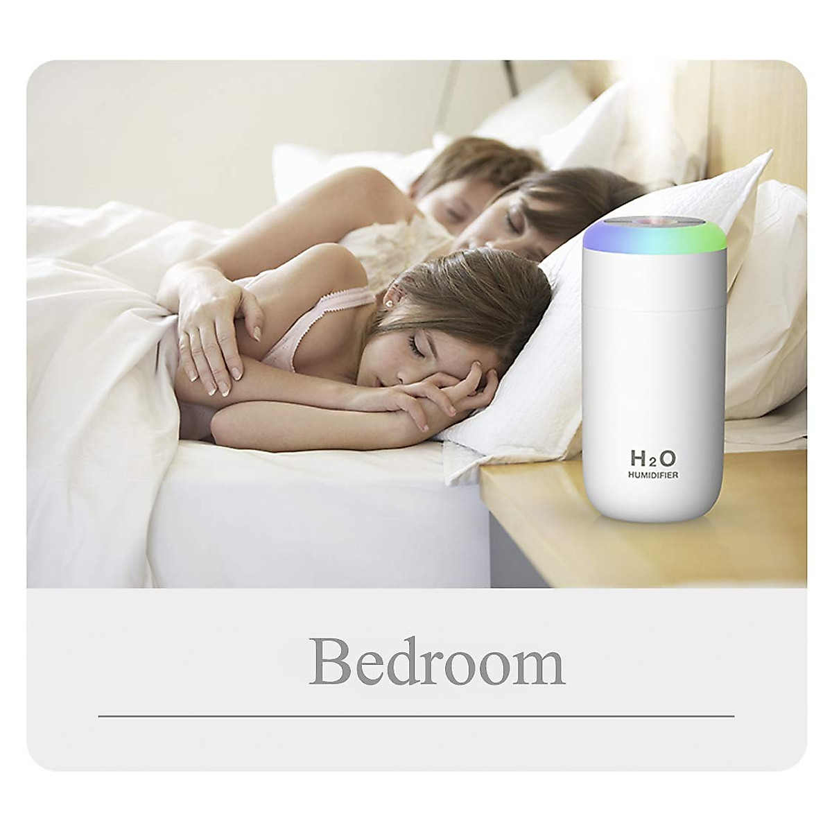 O-Mei Stars 350ml Small Humidifier, Tabletop humidifier, Humidifiers for bedroom, Baby Humidifier, Cool Mist Humidifier Baby, LED Humidifiers with Night Light, USB Humidifier (White)