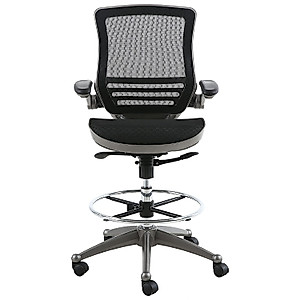 Harwick Evolve All Mesh Heavy Duty Drafting Chair, Gunmetal Finish