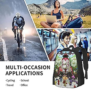 RACEK Pik-min Backpack Cartoon Laptop Backpacks Lightweight Fashion Travel Daypack Large Capacity Multifunction Adjustable Straps Bags For Women Men