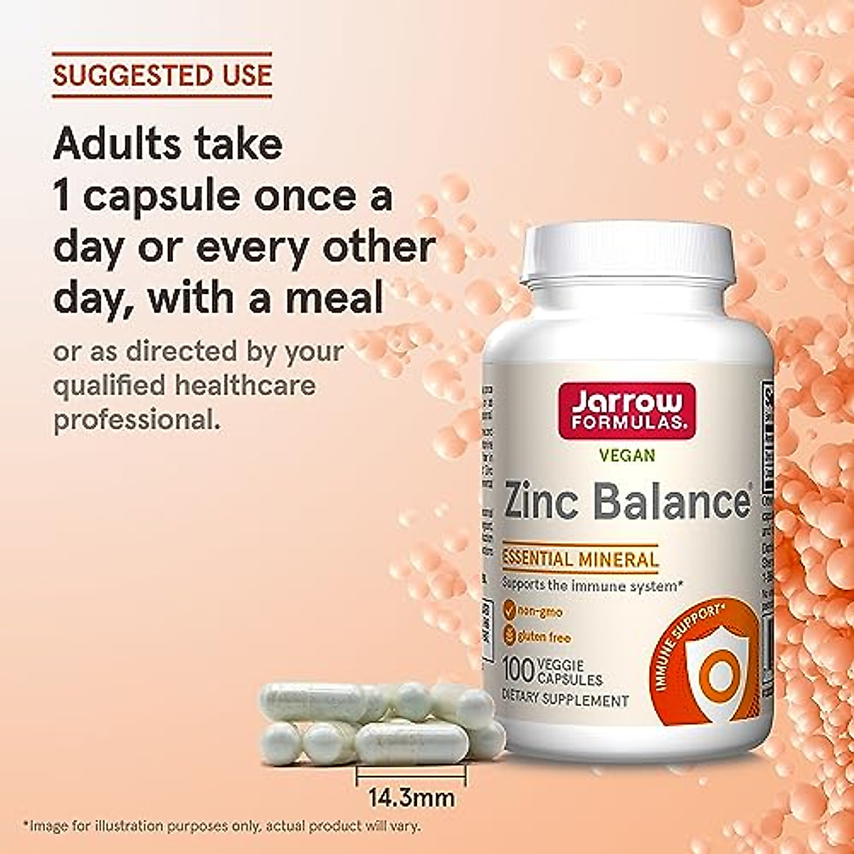 Jarrow Formulas Zinc Balance 15 mg - 100 Servings (Veggie Caps) - Includes Copper - Essential Mineral for Immune System Support - Immune Support Supplement - Gluten Free Zinc Copper Supplement - Vegan