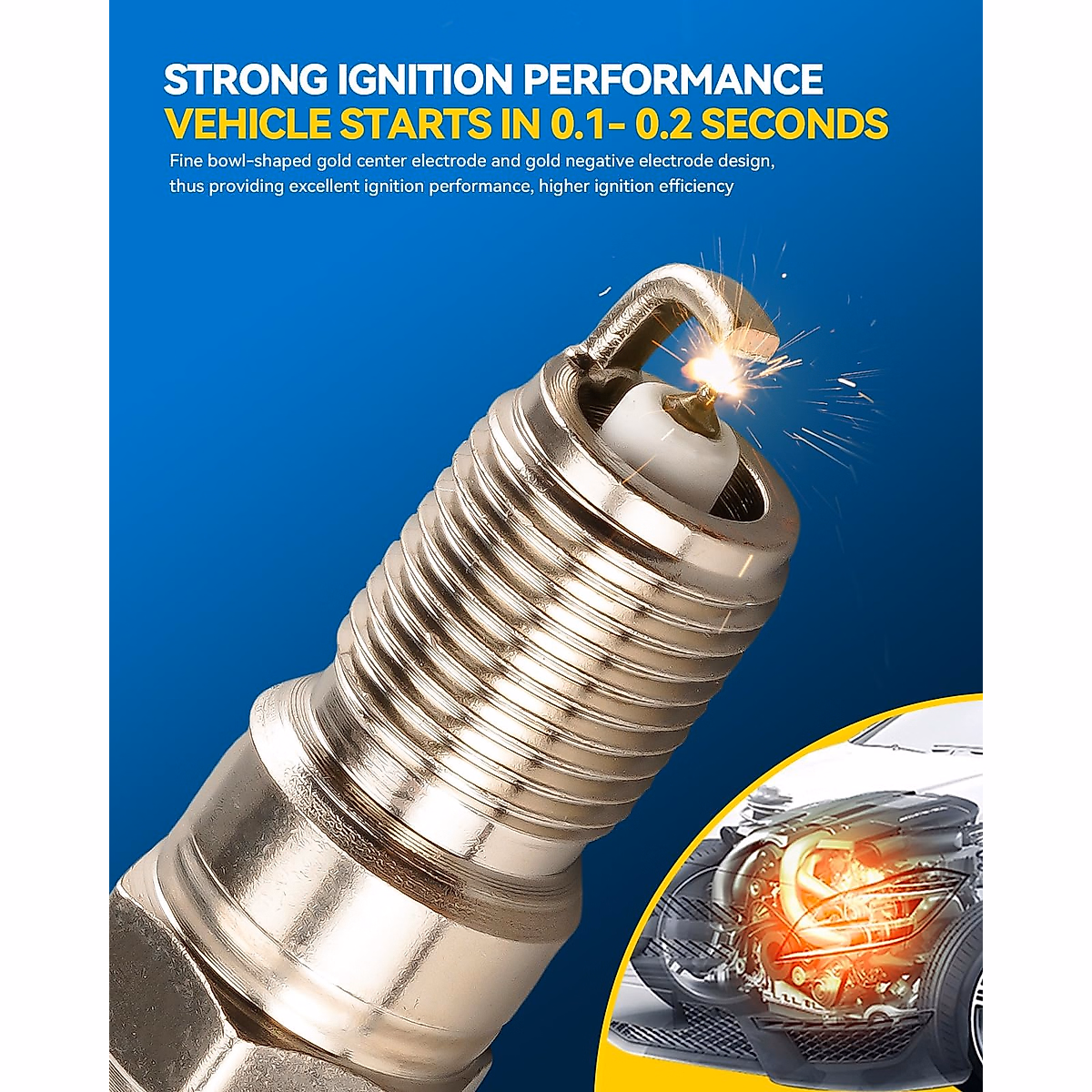 PHILTOP 4589 IFR6T11 Iridium Spark Plugs 6 Pack, Compatible with RX300 ES300 1999-2003, Highlander 2001-2010, RX330 ES330 2004-2006, Sienna 2001-2006, Avalon 2000-2004 3.0L 3.3L V6
