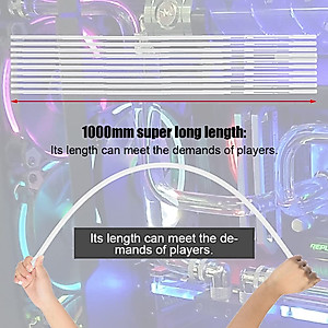 1000MM 10,20x14MM Water Cooling Tube, PETG Colorful Acrylic Water Cooled Pipe Fitting for Computer Color & Quantity Optional Transparent 10pcs