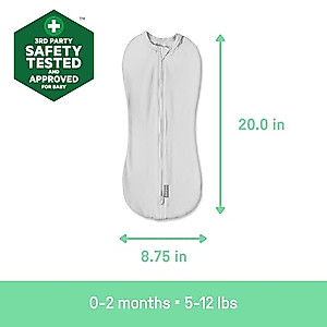 SwaddleMe by Ingenuity Compression Swaddle Pod, Two-Way Zipper for Easy Changes, Improves Sleep & Calms Startle Reflex, 0-2 Months, 2-Pack - Dino Jam