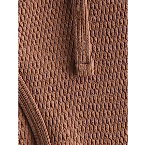 ZAFUL Women's High Cut Bikini Sets Ribbed V-Wire Cami Bikini Two Piece Swimsuit (3-Light Brown, M)