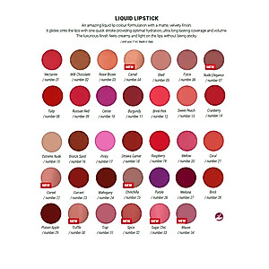 aden - 2 in 1 - Matte Liquid Lipstick & Lip Liner Set - 7ML - Non-Smudge & Quick Drying - Highly Pigmented - Long Duration with Hydration - Made in Italy (09 Russian Red)