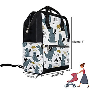 Childish Cute Dragons Diaper Bag Backpack Waterproof Backpack Baby Nappy Changing Bag for Travel Large Capacity Durable and Stylish for Woman