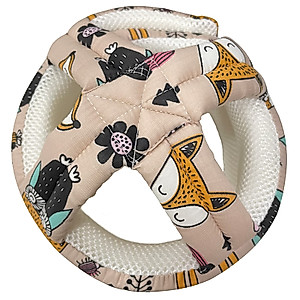 IULONEE Toddler Infant Helmet & Baby Knee Pads 3 Pairs, No Bump Safety Head Cushion Bumper Bonnet Adjustable Protective Cap Breathable Mesh Child Safety Hat for Running Walking Crawling (Pink Forest)