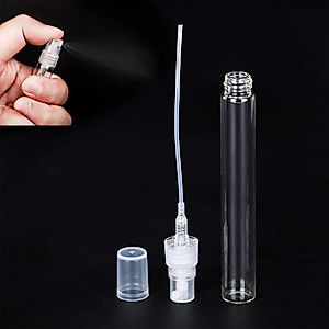 30Pcs 10ml/0.34 Oz Portable Refillable Clear Glass Empty Sprayer Perfume Bottles Cosmetic Atomizers Spray Bottle Container for Travel Party Must Makeup Tool (30Pcs 10ml Clear Glass Perfume Bottles)