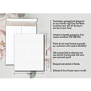 Brooke & Vine African American Black Girl Woman Wall Decor Gift Art Prints (UNFRAMED 8 x 10) Gift for Women Teen Tween Girl Room Inspirational Posters - Home, Office, Bedroom, Dorm or Cubicle (Afro Puff Girl)