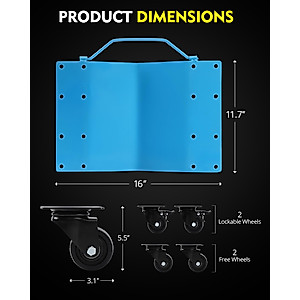 DEXSO 4 Tire Wheel Dolly Car with 8000 lbs Capacity, Manganese Steel Heavy Duty Car Mover Wheel Dollies Set of 4 with Antiskid Plate & 360 Degree Rotatable Wheel, 16"*13", Blue