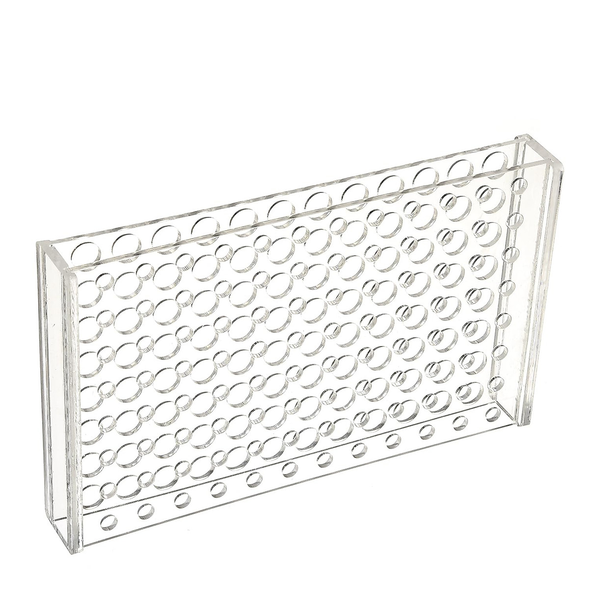 Aicosineg 96Holes Centrifuge Tube Holder 0.43in Acrylic Test Tube Rack Holder Plastic Tube Rack Rectangular Plastic Stand Bracket Rack Test Tube Rack for Labortory Holder Party Favors Decoration Clear