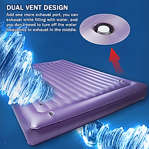 Waterbed Free Flow Full Wave Mattress - Softside Water Bed Mattress Heater Thermostat Waterbed Set Easy to Use Suitable for Home (California King, 50% Medium Wave)