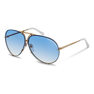 Porsche Design Sunglasses, Gold/Blue/White, 66mm