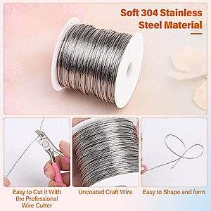 20 Gauge Stainless Steel Wire for Jewelry Making, Bailing Wire Snare Wire for Craft and Jewelry Making