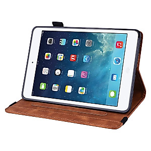 TIPOYOROO iPad Mini 5 Case, iPad Mini 7.9 inch Mini 2/ Mini 3/Mini 4/ Mini 5 Cover, PU Leather Lightweight Slim with Multiple Viewing Angles Card Holders for iPad Mini1/2/3/4/5- Brown