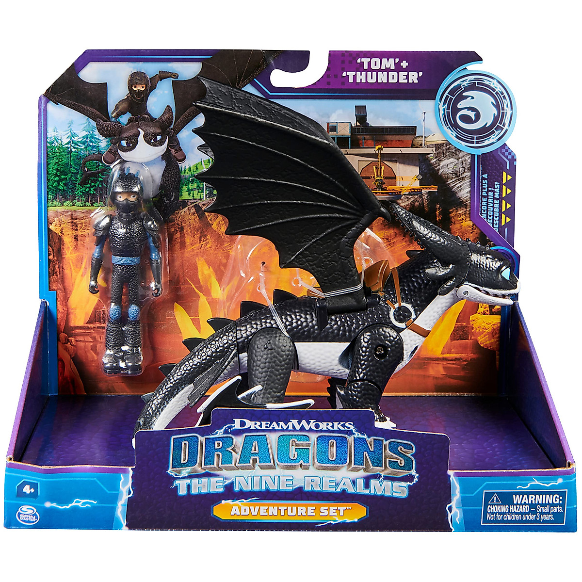 Dreamworks Dragons Adventure Set, Tom and Thunder Figures, The Nine Realms, Kids Toys for Age 4 and Up