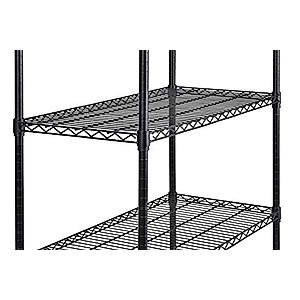 Muscle Rack MWS361872-BLK 5 Shelf Black Wire Mobile Shelving Unit, 72" Height, 36" Width, 18" Length