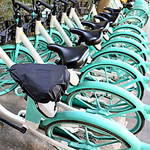 LUTER Waterproof Bike Seat Cover with Drawstring, Protective Water Resistant Bicycle Saddle Rain Dust Cover (Black)