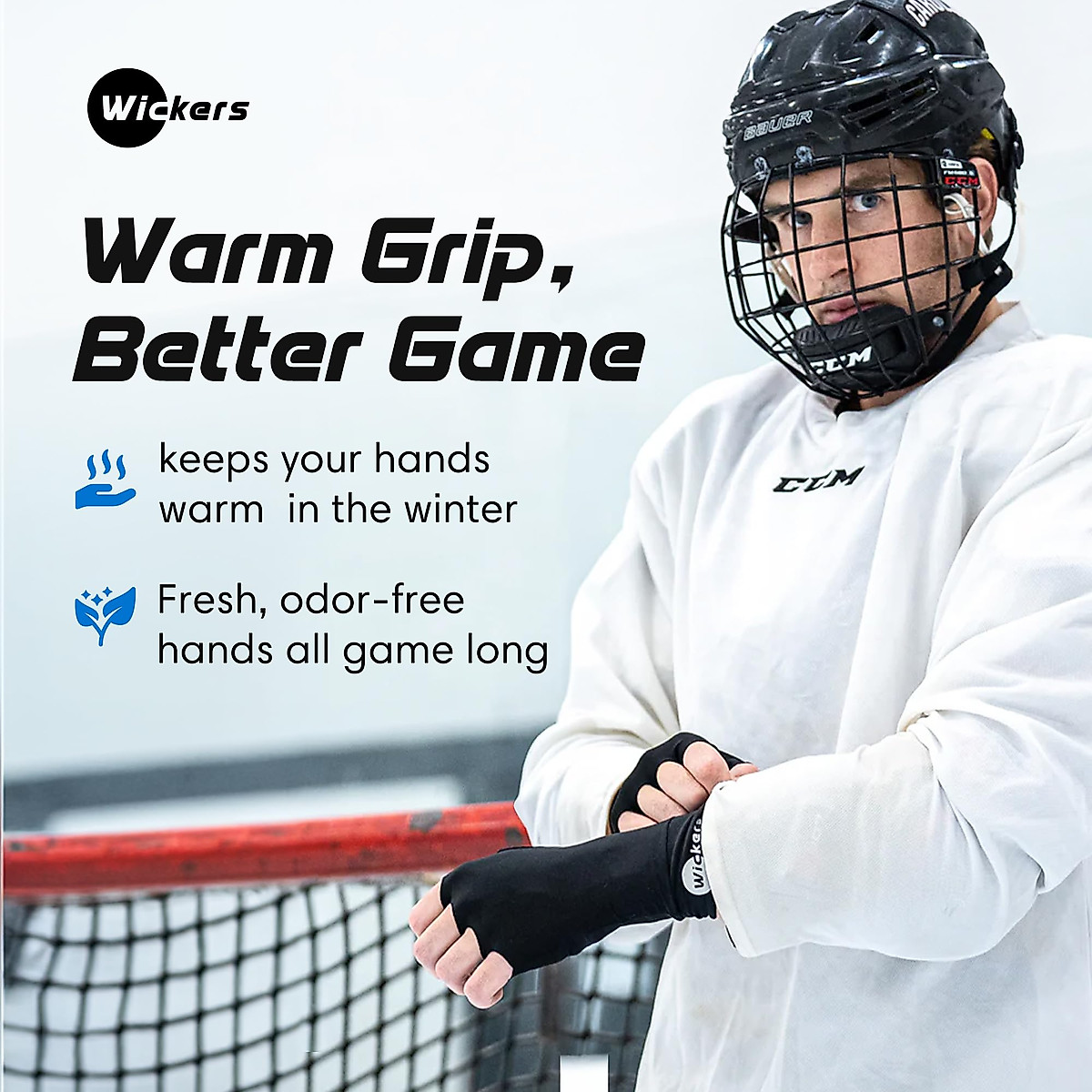 Wickers Fingerless Athletic Gloves Liners Men (Medium Black) - Sport Gloves Liner, Lacrosse Glove Liners, Ski Glove Liners, Thin Glove Liners Men, Pickleball Gloves Liner, Hockey Gloves Liners