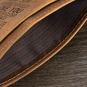 Engraved Minimalist Front Pocket RFID Blocking Wallets for Men&Women Mini Credit Card Holder Purse Thin Genuine Leather Brown Gift for Birthday, Anniversary or New Year - To My Daughter from Mom