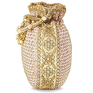 Aheli Indian Potli Bags for Women Evening Bag Clutch Ethnic Bride Purse with Drawstring (P30PCH)