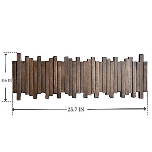 GOGREEBELL Natural Wood Wall Mounted Piano Coat Rack| Coat Rack Wall Mount| Flip Down Wall Hook Rack 7 Hooks| Entryway Wall Art Hook,Made of Acacia Wood (Wood Wax Oil Dyed Walnut Color).Wall Art
