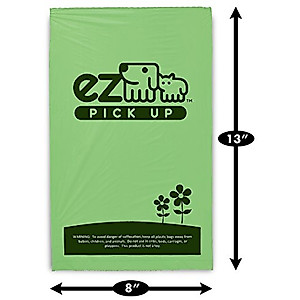 1000 Pet Waste Disposal Dog Poop Bags, EZ Pickup Bags Green (single roll, not on small rolls)