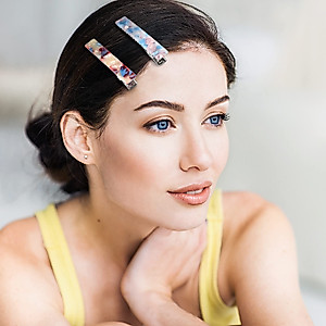 VAIPI 20 Packs Acrylic Hair Clips for Women Styling No Bend Hair Barrettes Cute Resin Flat Hair Pins Girls Makeup Accessories No Crease Hairstyle Snap Clip for Long Short Hair Thick Thin Hair Styling