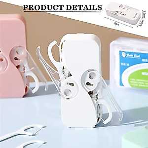 [4Pack] Floss Pick Dispenser Portable Floss Holder, Floss Picks Cases Automatic Floss Storage Organizer Travel Floss Threaders for Women Men Teeth Cleaning (4pcs, Black)