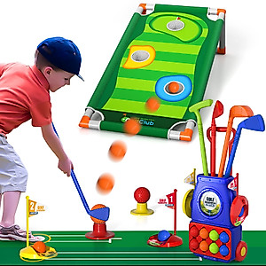 Bennol Upgraded Kids Toddler Golf Set, Indoor Outdoor Outside Golf Toys Gifts for 3 4 5 Year Old Boys, 3 4 5 Year Old Boys Toys Birthday Gifts Ideas, Outdoor Golf Set Toys Game for Kids Boys