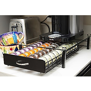 Insight Nespresso Vertuoline Coffee Pod Holder (Holds 40 Vertuo Coffee or Espresso Capsules)-- Tempered Glass Drawer (Coffee pods NOT Included. Does NOT fit K-Cups)