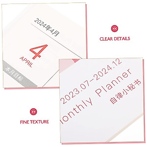 Tofficu 5pcs Calendar Planner Workout Calendar 2023 Budget Notepad Appointment Planner Diary Notepad Planner Notebook 2023-2024 Planner Monthly Planner Paper Dating Calendar Book Pocket