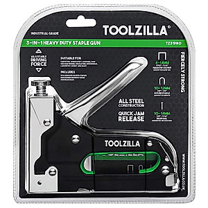 TOOLZILLA® Heavy Duty Staple Gun & Staple Selection Pack | Professional Set with Multiple Usage as Fabric Stapler, Cable Stapler, Staple Gun for Wood, Staple Gun for Teachers