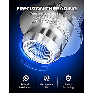 OMT M12x1.25 Lug Nuts, 12x1.25mm Wheel Lug Nuts Compatible with Infiniti Q70 Q45 Q50 G37 I30, Nissan 350Z 370Z 200SX, Subaru Forester BRZ Outback WRX Legacy, Mag Lug Nut with Washer, Set of 20