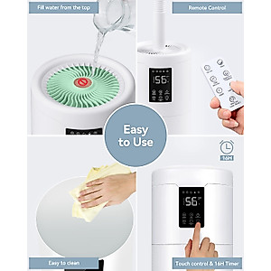 17L/4.5Gal Ultra Large Humidifiers for Bedroom 2000 sq ft, Quiet Humidifiers for Large Room, Tower Humidifier with 4 Mist Mode & Extension Tube for Home School Office Commercial Greenhouse Plants