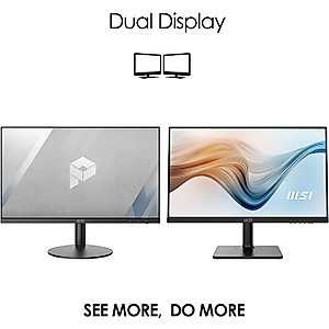 MSI 2023 Pro 24'' FHD LED All-in-One AIO Desktop PC Intel 4-Core i3-10105 16GB DDR4 256GB NVMe SSD 1TB HDD Intel UHD Graphics WiFi AX BT Webcam HDMI RJ45 COM Port Black Windows 10 Pro w/RE 32GB USB