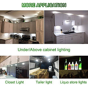 AIBOO Under Cabinet LED Black Cover Puck Lighting Kit with Touch Dimmer Switch for Kitchen Cupboard Closet Lighting (6 Lights,Warm White)