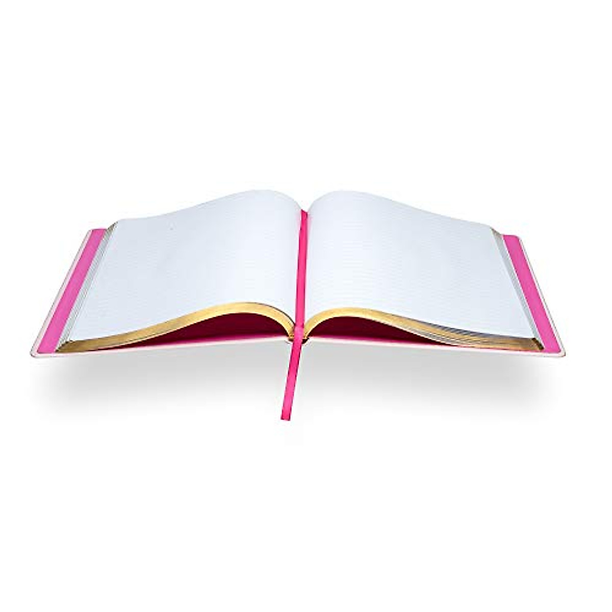 Eccolo Large Lined Journal Notebook, Hardbound Cover, Writing Journal, 256 Ruled White Pages, Gilded Edges, Ribbon Bookmark, Lay Flat, Desk Size for Work or School (Pink, 8x10 inches)