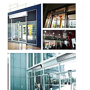 Lamps Door Hanging Wall-Mounted Indoor Air Curtain, Low Noise, Modern Silver, Dustproof, Blocking Indoor and Outdoor Air Circulation, Suitable for Residential and Commercial Areas, Aluminum Alloy