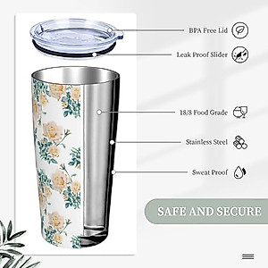 Yaxongx 20oz Tumbler Radiant Moonflower Double Wall Vacuum Insulated Coffee Mug with Lid and Metal Straw Brush Reusable Stainless Steel Water Bottle Travel Cup Gifts for Car Ice Drinks Hot Beverage